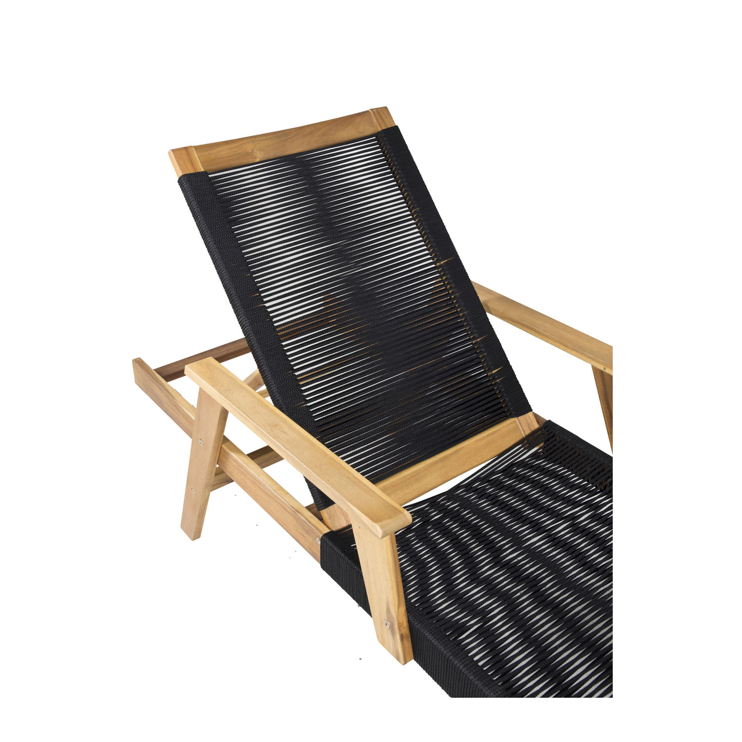 VENTURE DESIGN Little John udendørs liggestol - natur akacietræ og sort ...